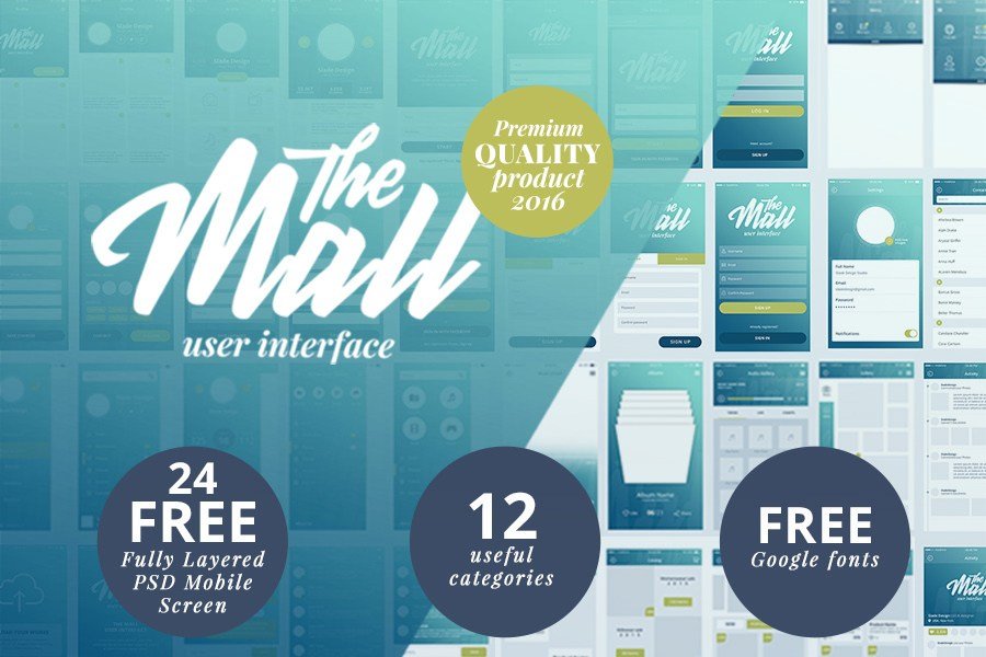 The Mall – Mobile UI kit – Free Design Resources