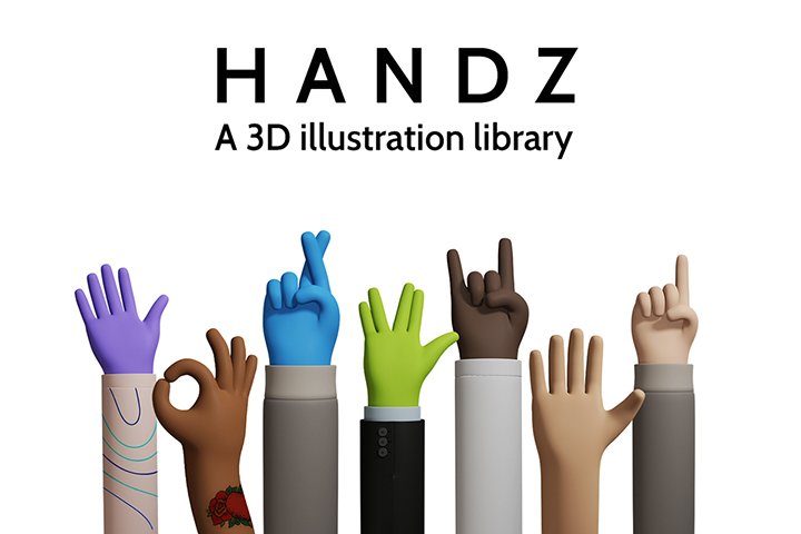 HANDZ Free 3D Hand Illustration – Free Design Resources