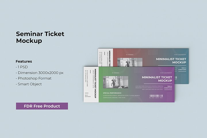 Free Seminar Ticket Mockup – Free Design Resources